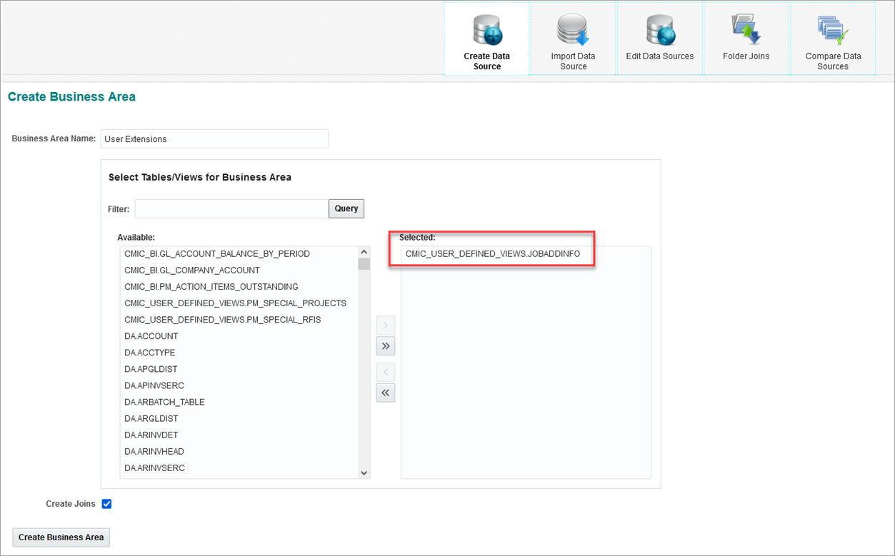 BI Catalog Builder Creating BI Friendly User Defined Views From User