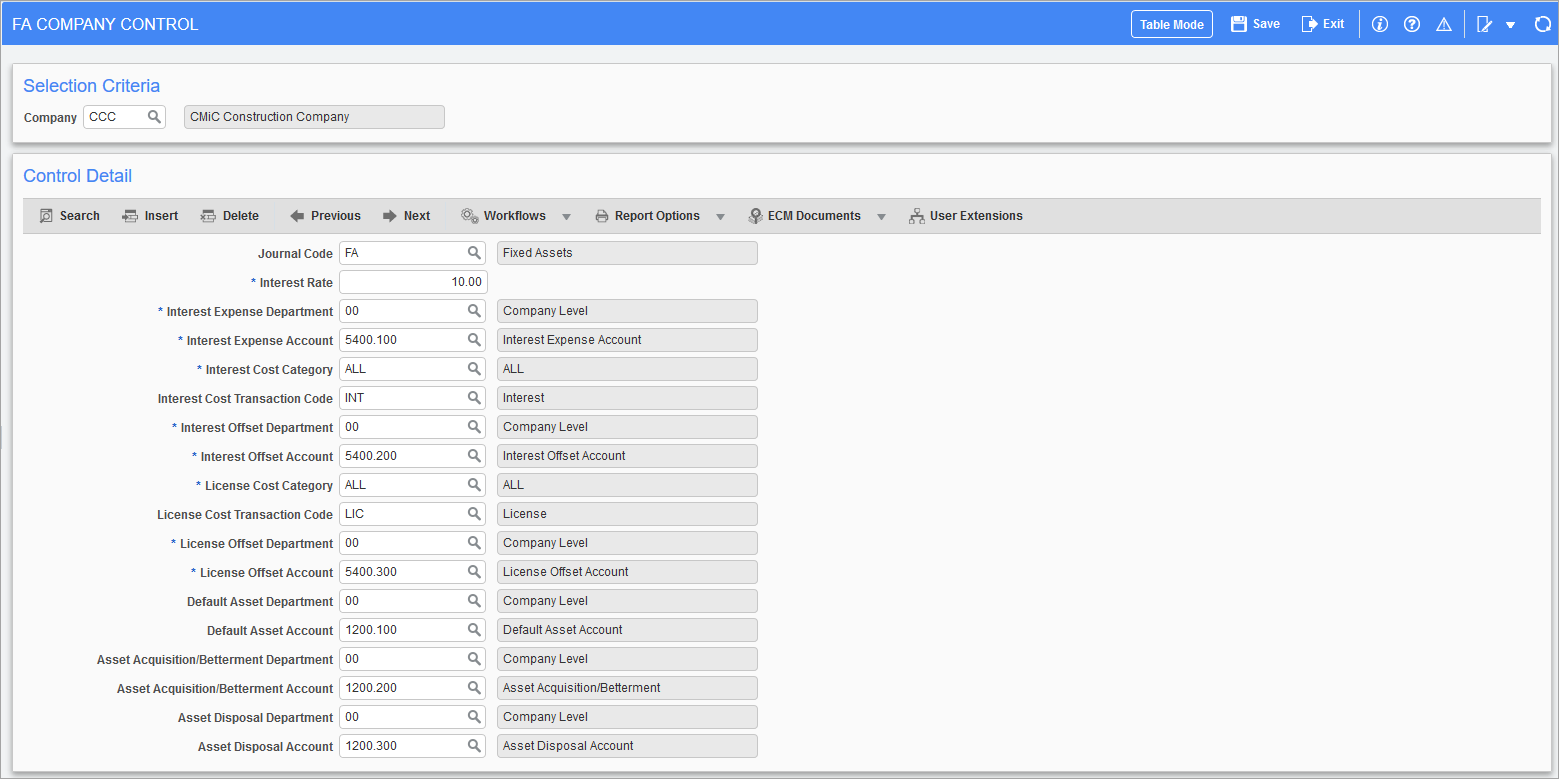 Fixed Assets Control File Fixed Assets Control File