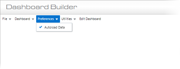 BI Dashboard Builder - Preferences - Menu