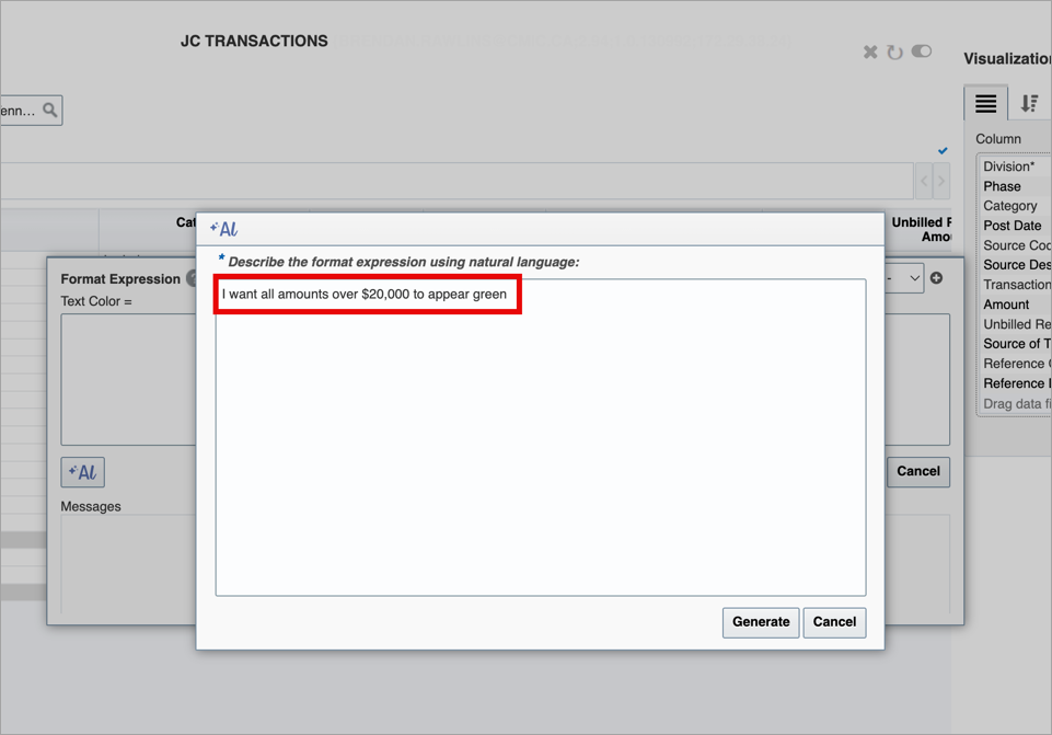 BI Dashboard Builder - Table Visualizations - Conditional Formatting
