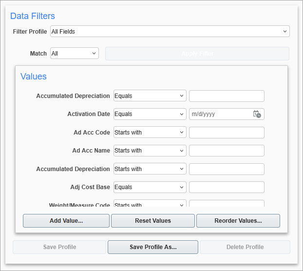 Log Builder - Data Filters