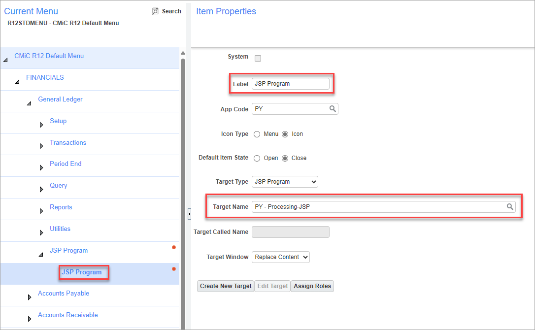 Treeview Builder - Link Menu Items to Targets