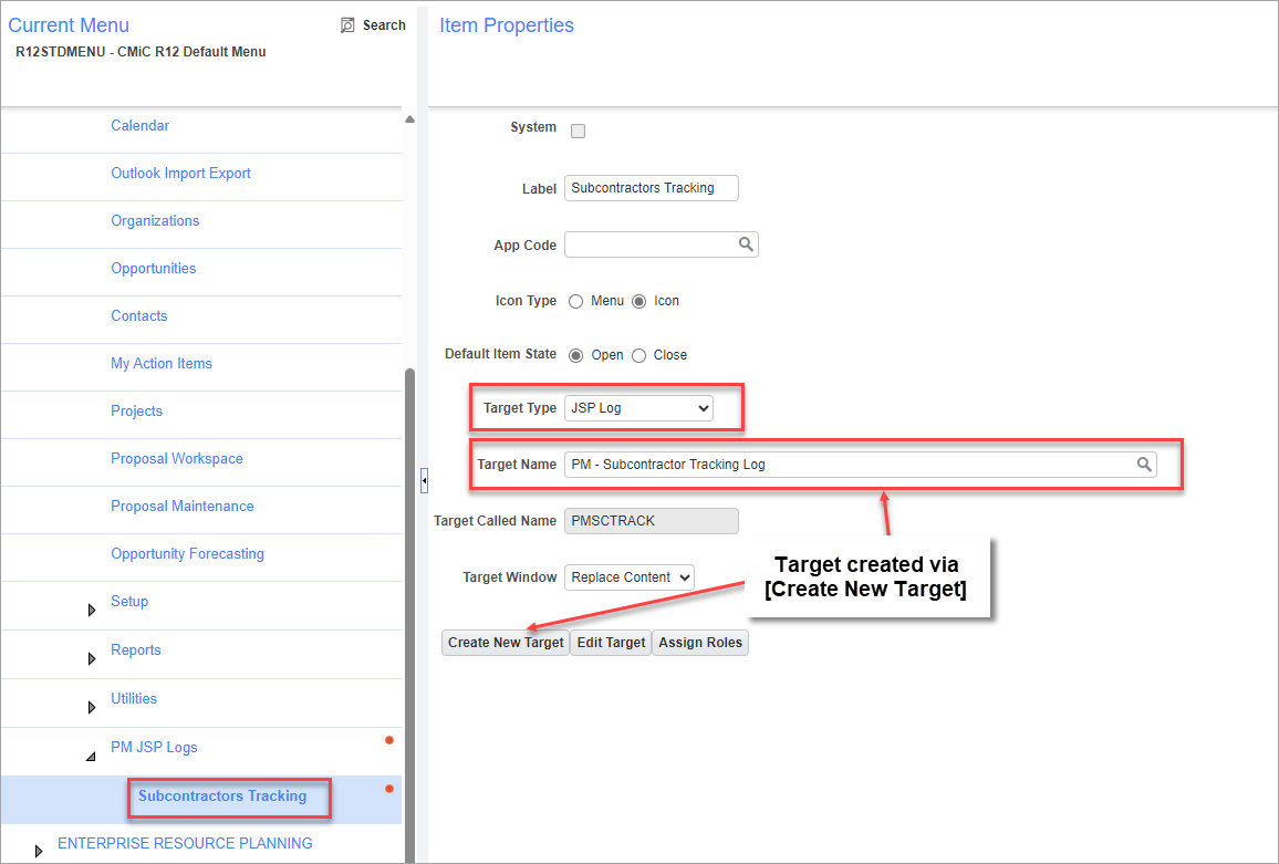 Treeview Builder - Link Menu Items to Targets