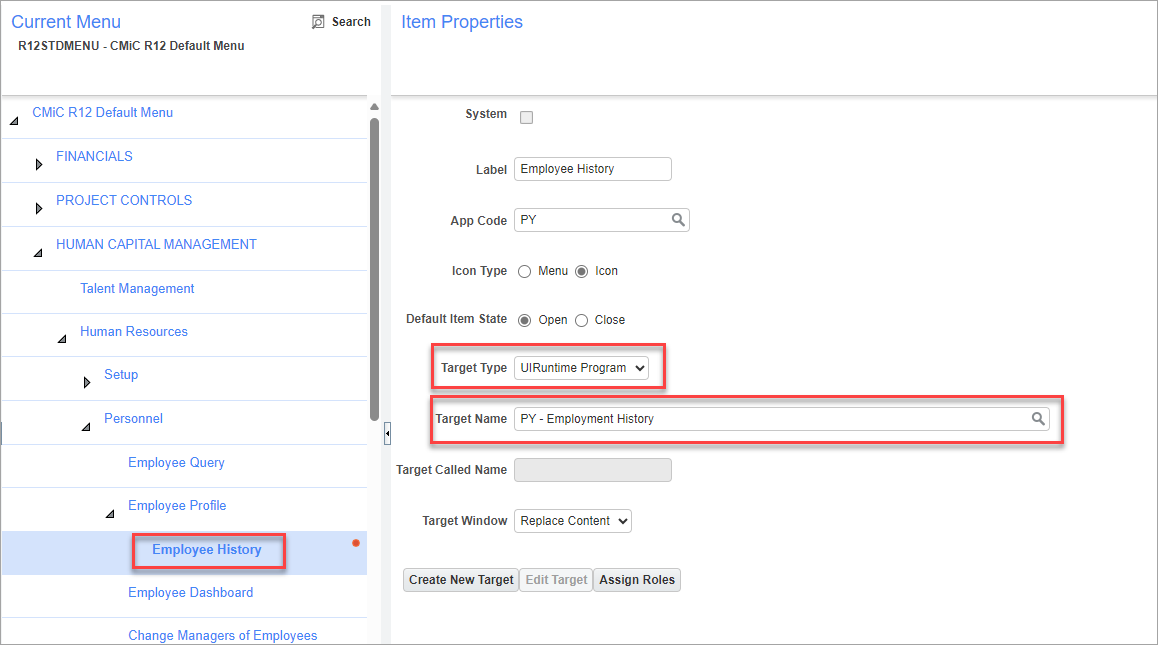 Treeview Builder - Link Menu Items to Targets