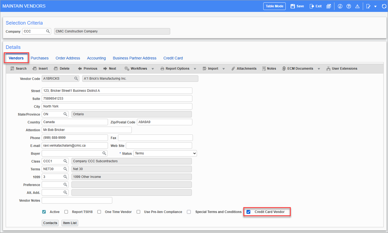 Accounts Payable - Setting Up Credit Card Vendors (Beta)