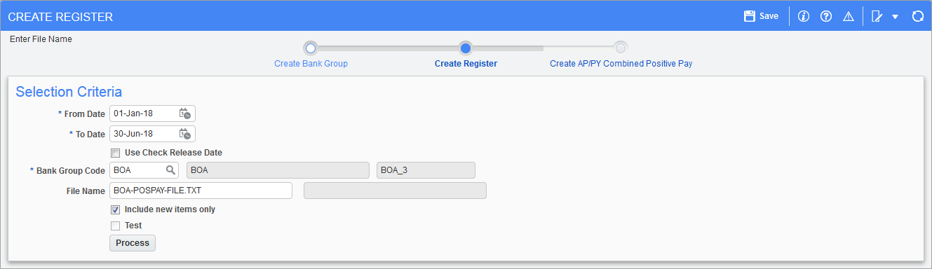 Accounts Payable - Create Positive Pay File