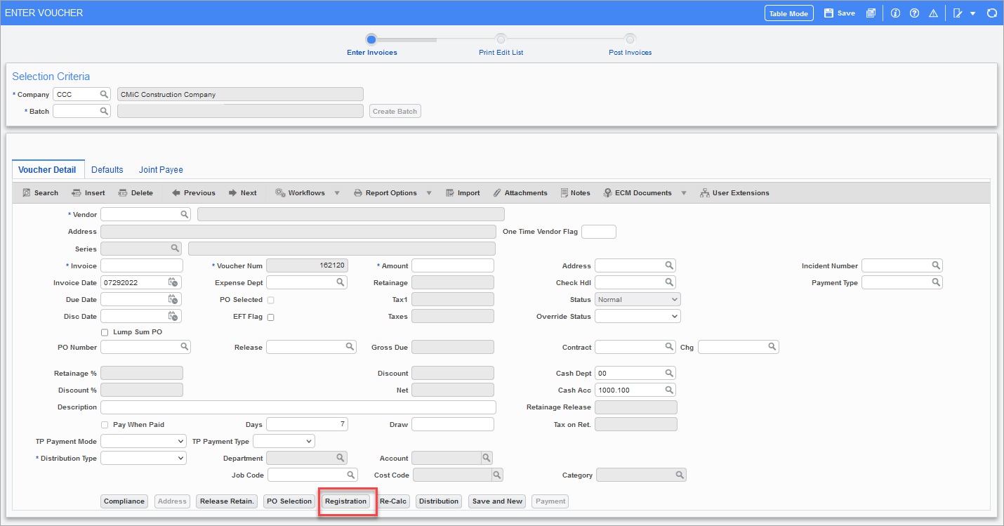 Accounts Payable - Allow Single Job per Voucher