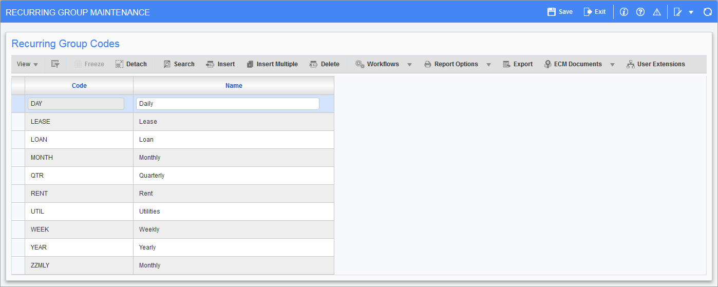 Accounts Payable - Recurring Payable Groups
