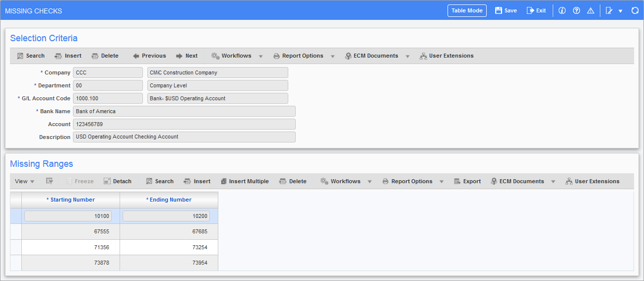 Accounts Payable - Missing Checks (Registry)