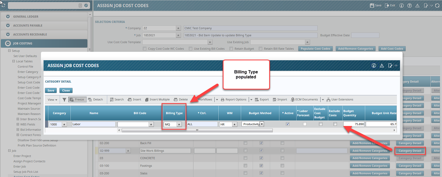 Contract Forecasting - Bid Items in CMiC Field