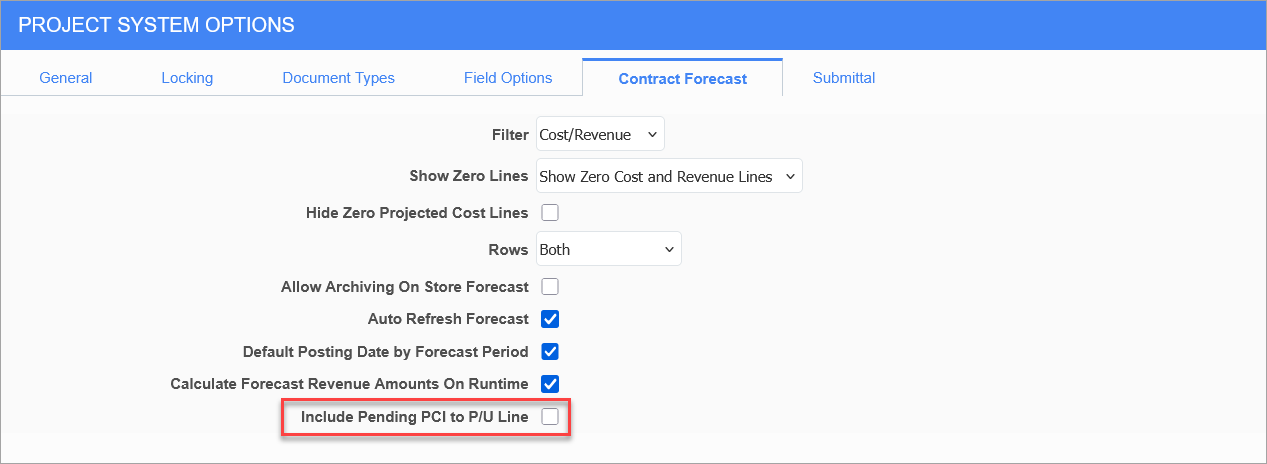 Contract Forecasting - Internal Pending PCI Behavior for Contract Forecasting