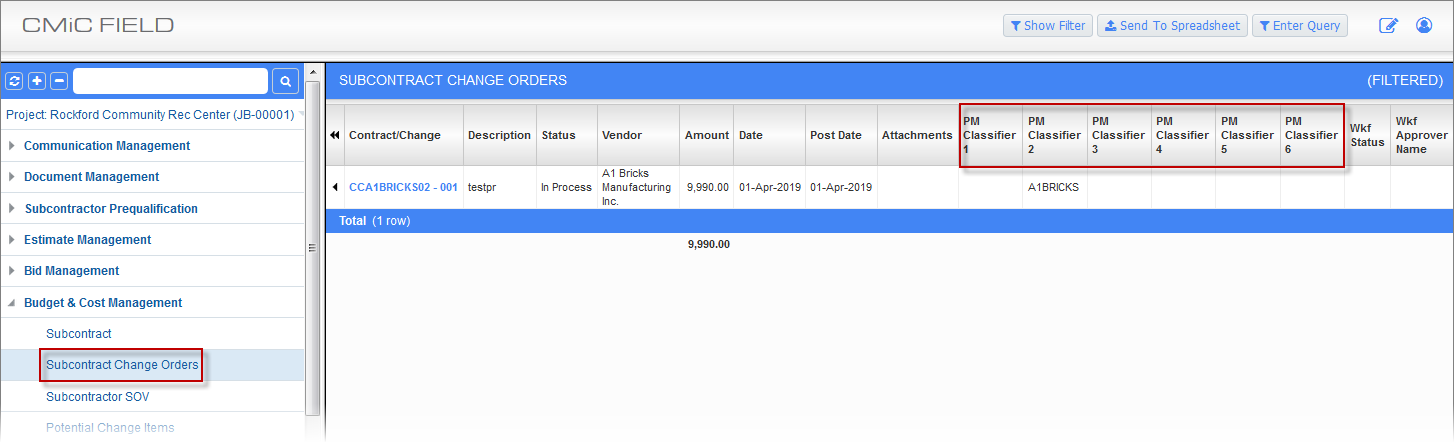 Contract Forecasting Setup - CMiC Field
