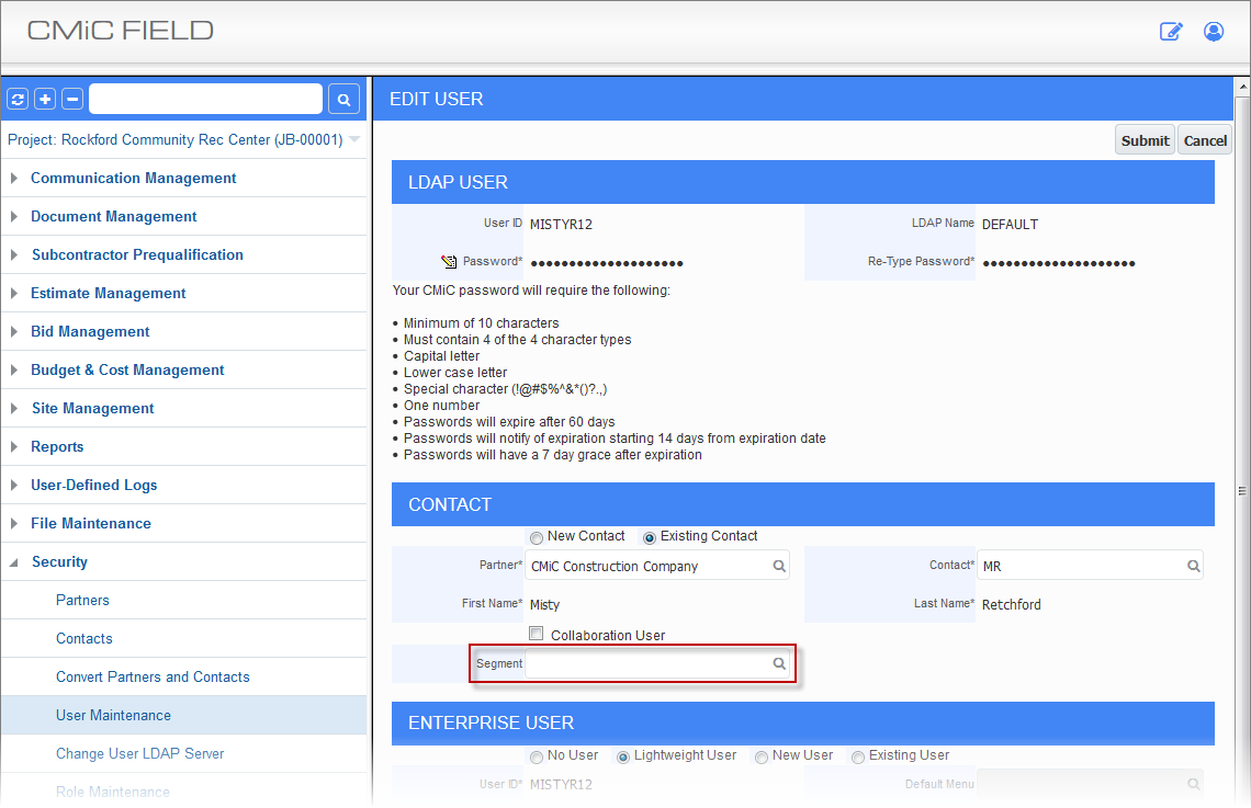 Contract Forecasting Setup - CMiC Field