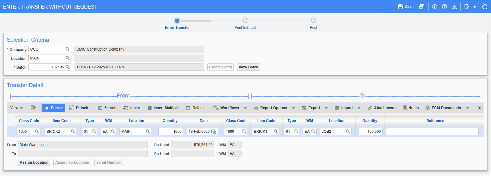 Inventory - Inventory Transfers Without Requests