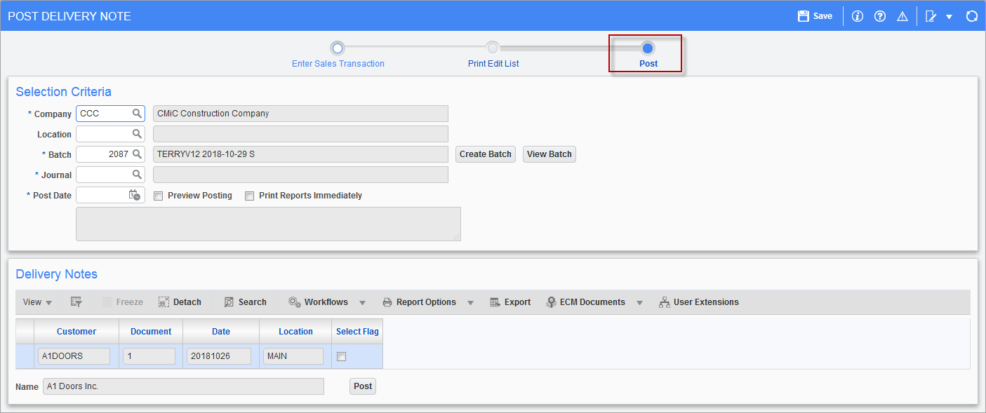 Inventory - Posting the Sales Invoice