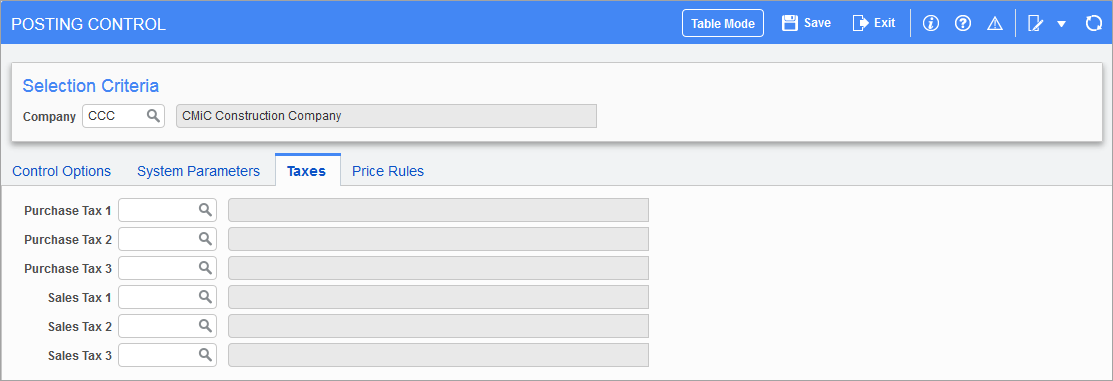 Control File (Posting Control)