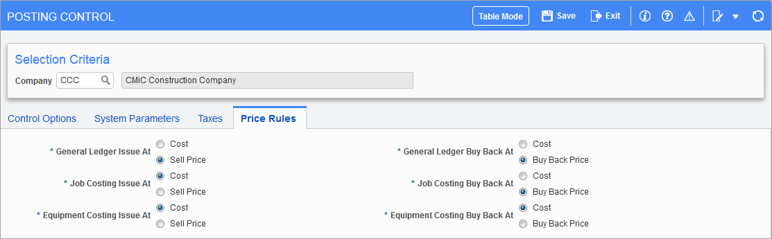 Control File (Posting Control)
