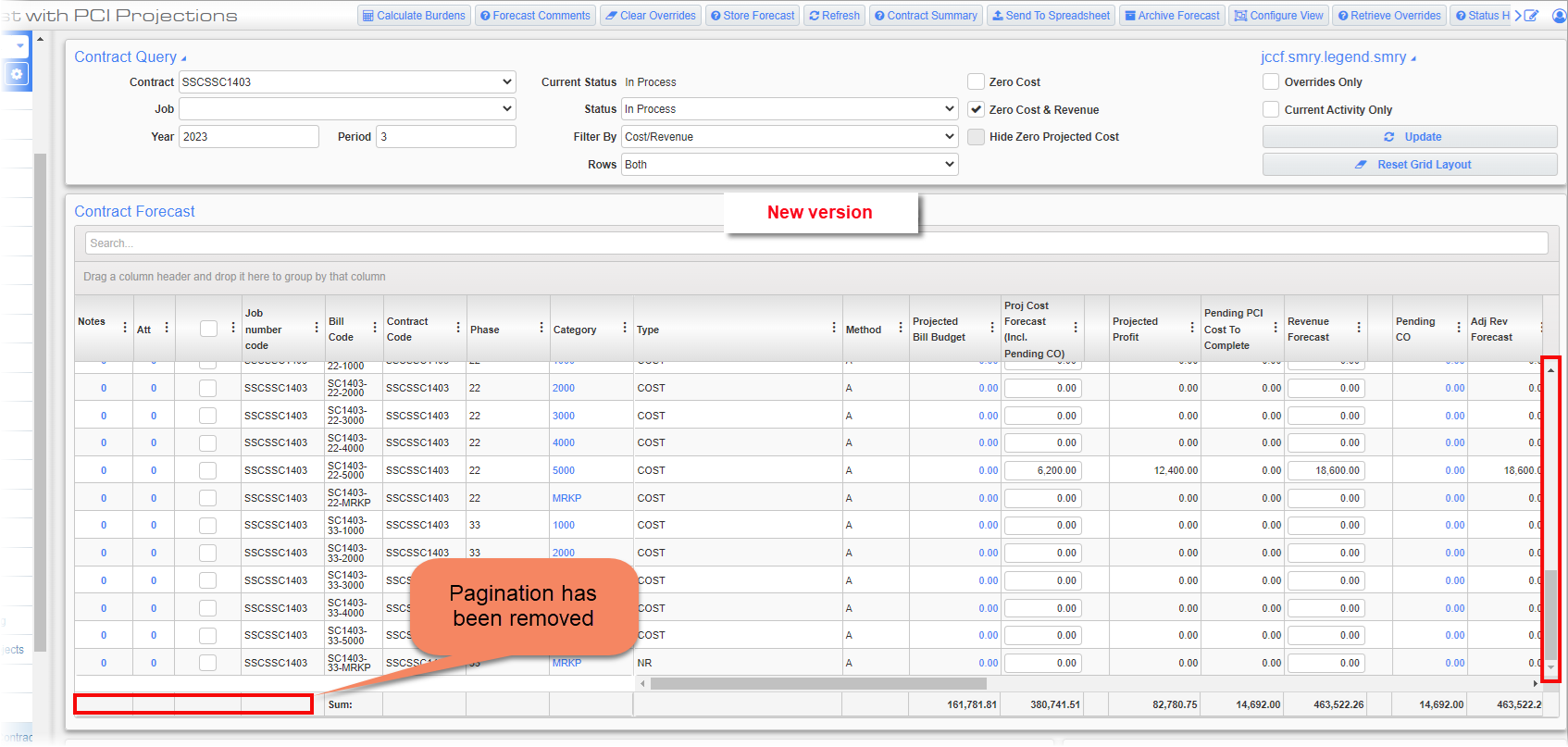 CMiC Field - Contract Forecasting Enhancements