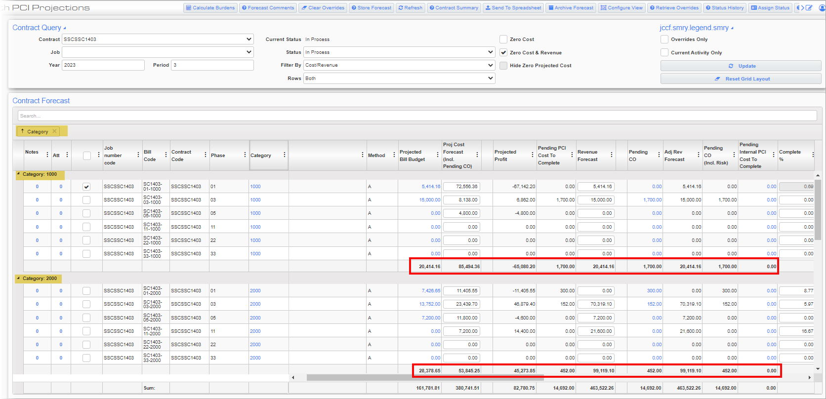 CMiC Field - Contract Forecasting Enhancements