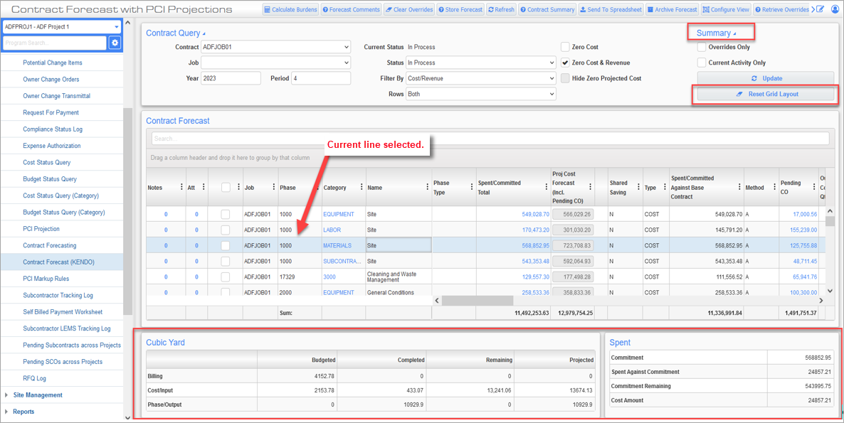 CMiC Field - Contract Forecasting Enhancements
