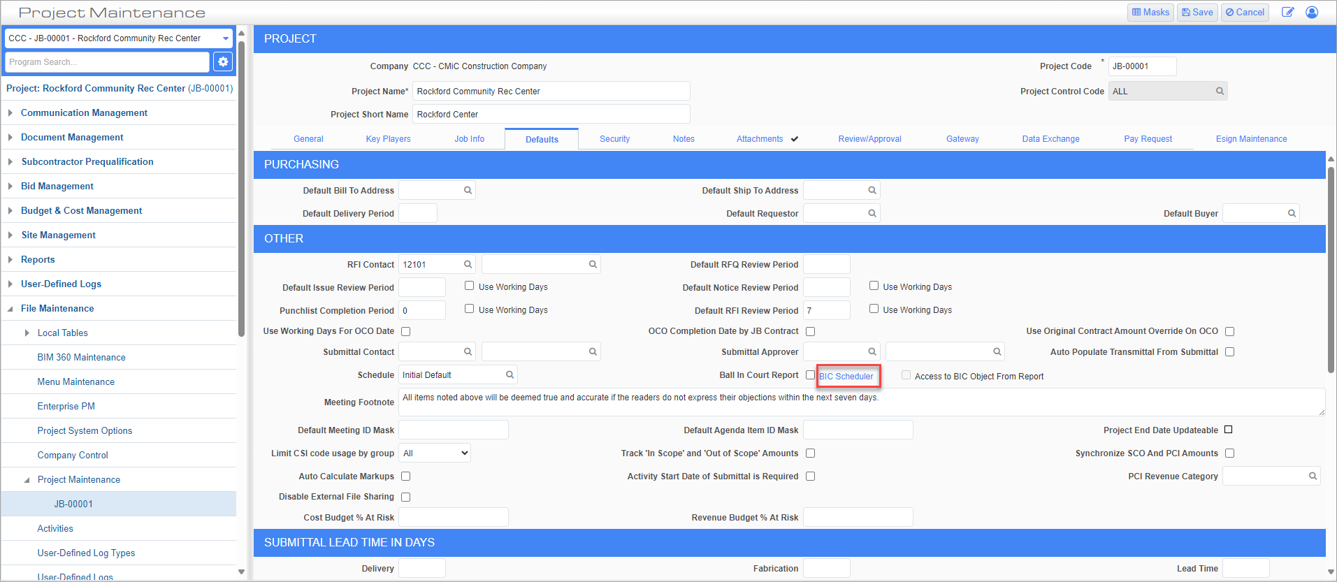 CMiC Field - Ball in Court Report