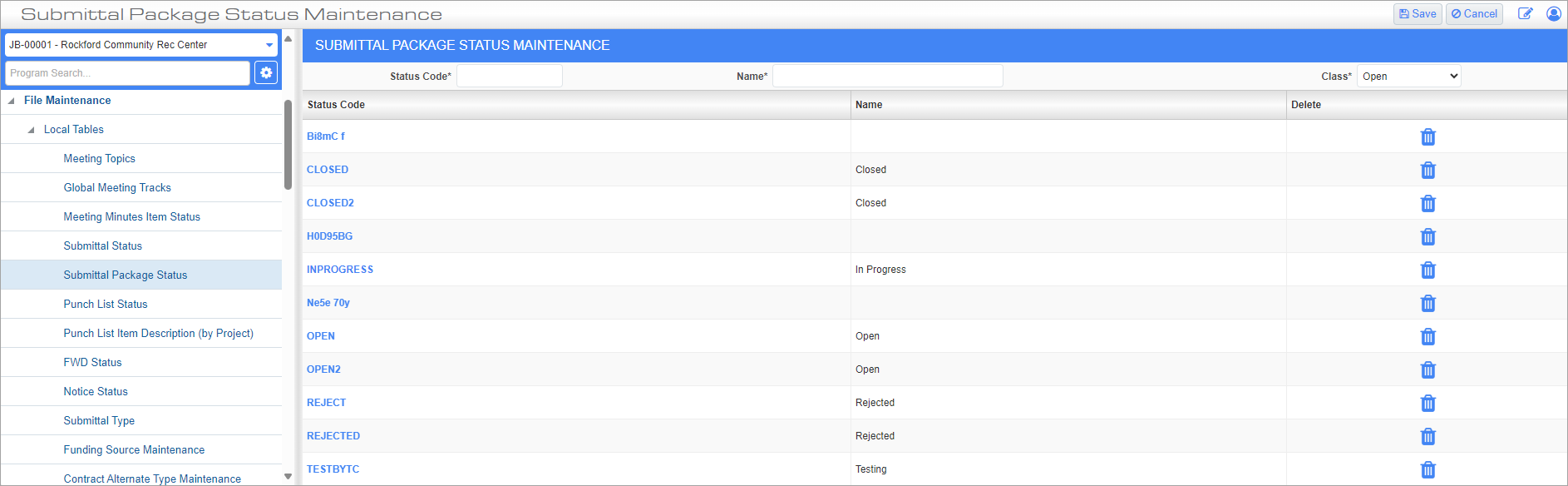 CMiC Field - Submittal Package Status