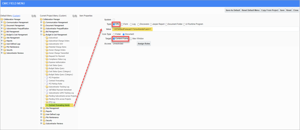 CMiC Field - Contract Forecast (New Interface)