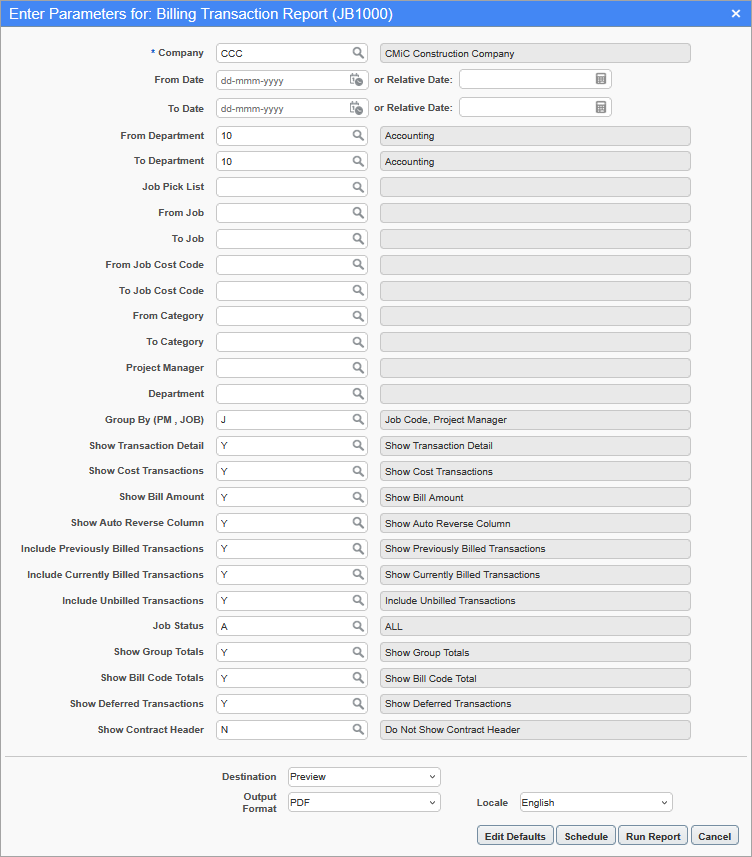 Work Order Billing - Billing Transactions