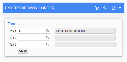 Work Order Billing - Entering a Work Order