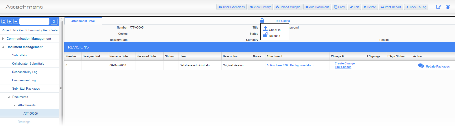 Enterprise Content Management - Locking & Checking Out Files in CMiC ECM in MS Outlook (Classic)