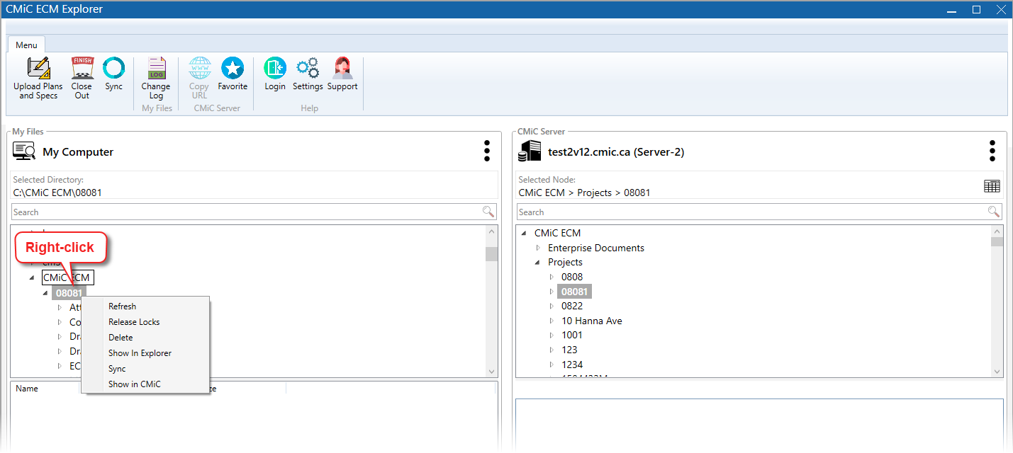 Enterprise Content Management - ECM Explorer Home - File Operations