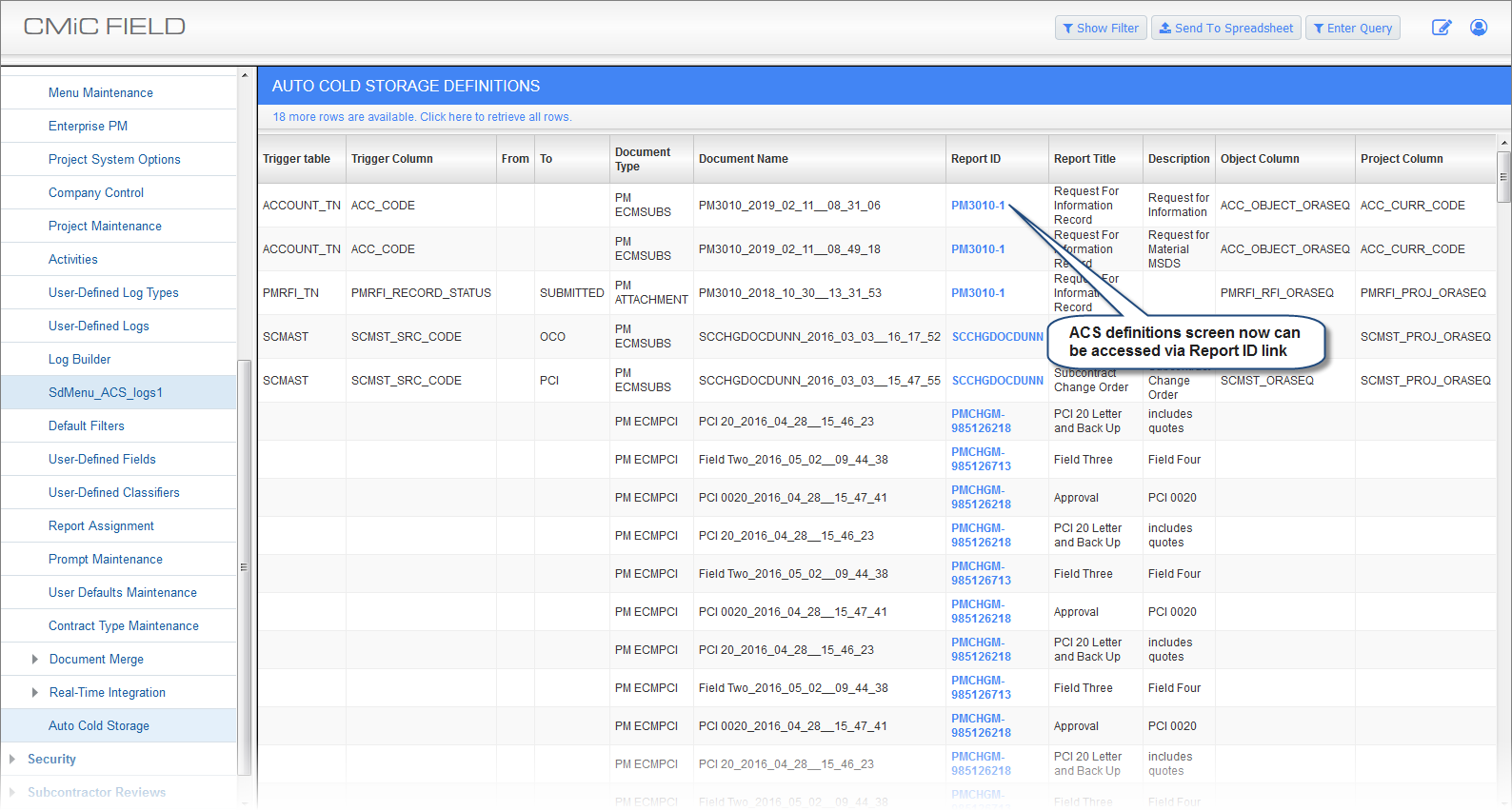 Enterprise Content Management - Log Builder for Auto Cold Storage ...