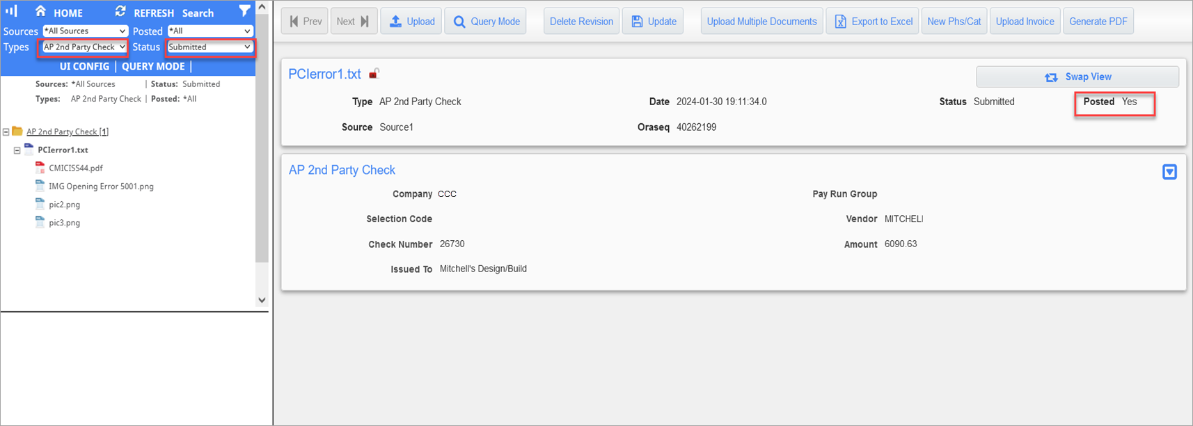 Enterprise Content Management - Upload ECM Documents to 2nd Party Check