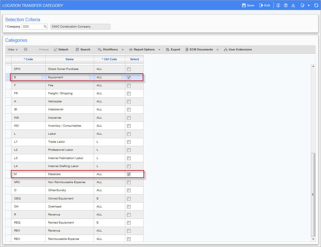 Equipment Costing - Location Transfers