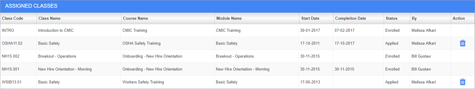 ESS Employee - Class Enrollment