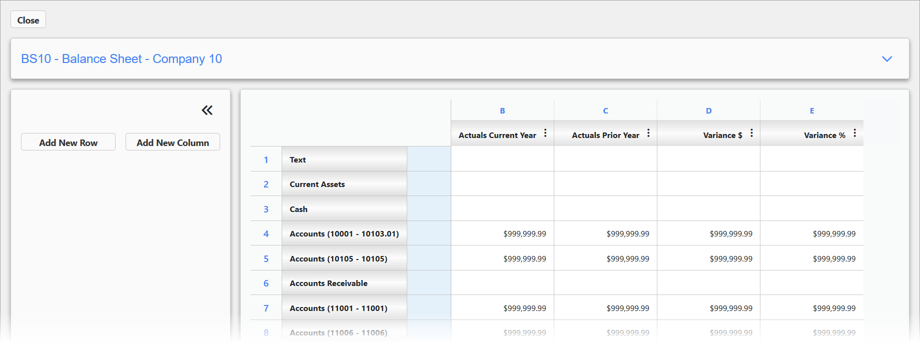 Create New Financial Document from Scratch