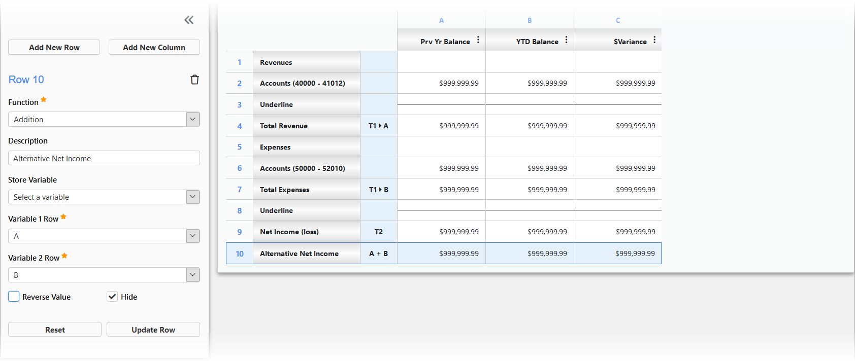 Create New Financial Document from Scratch