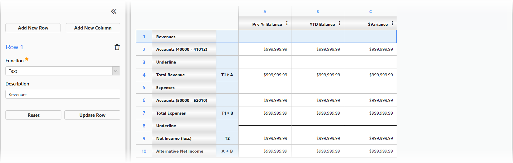Create New Financial Document from Scratch
