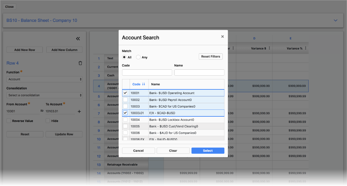 Create New Financial Document from Scratch
