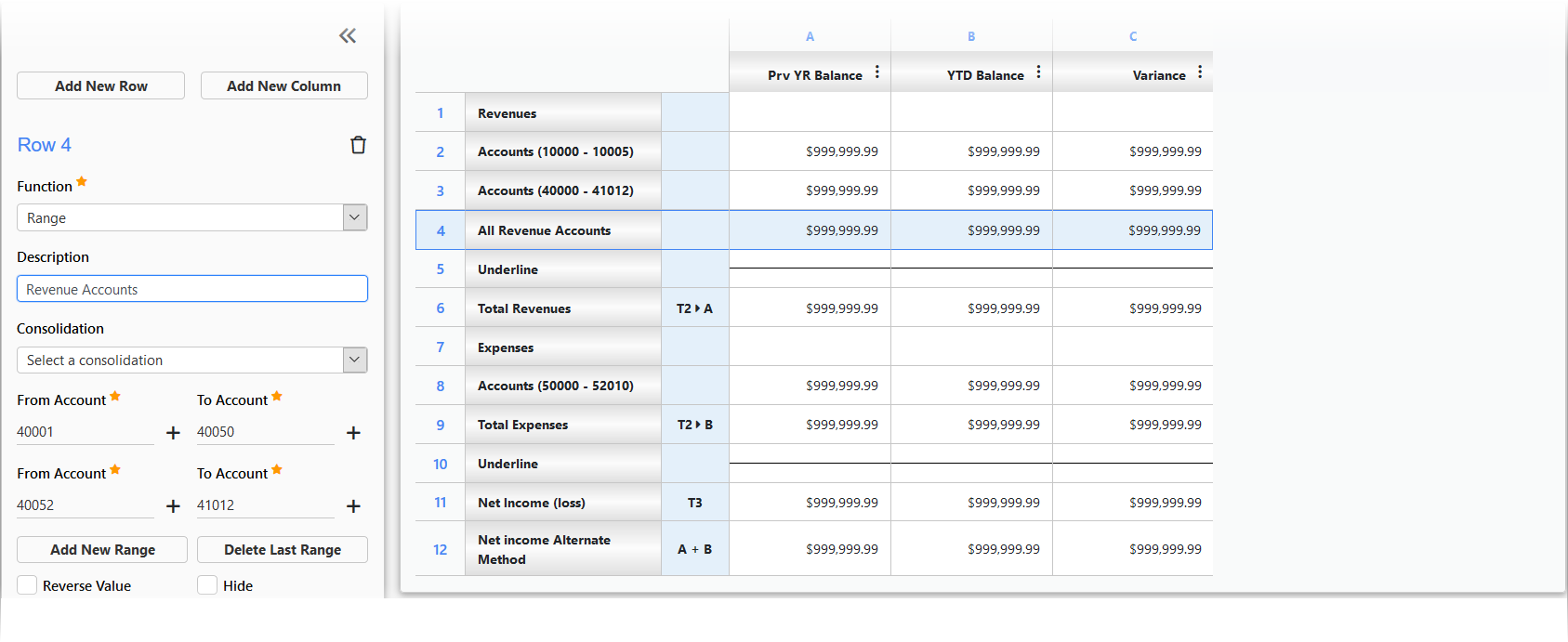 Create New Financial Document from Scratch