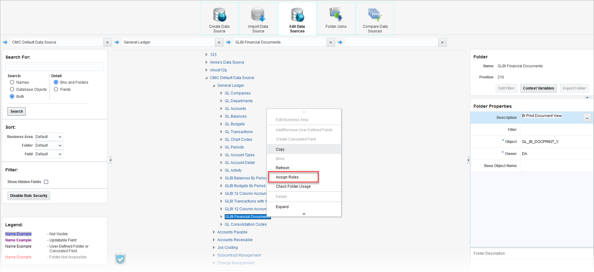 General Ledger - Accessing the [Update Analytics] Button in Financial Document Formatter 2.0