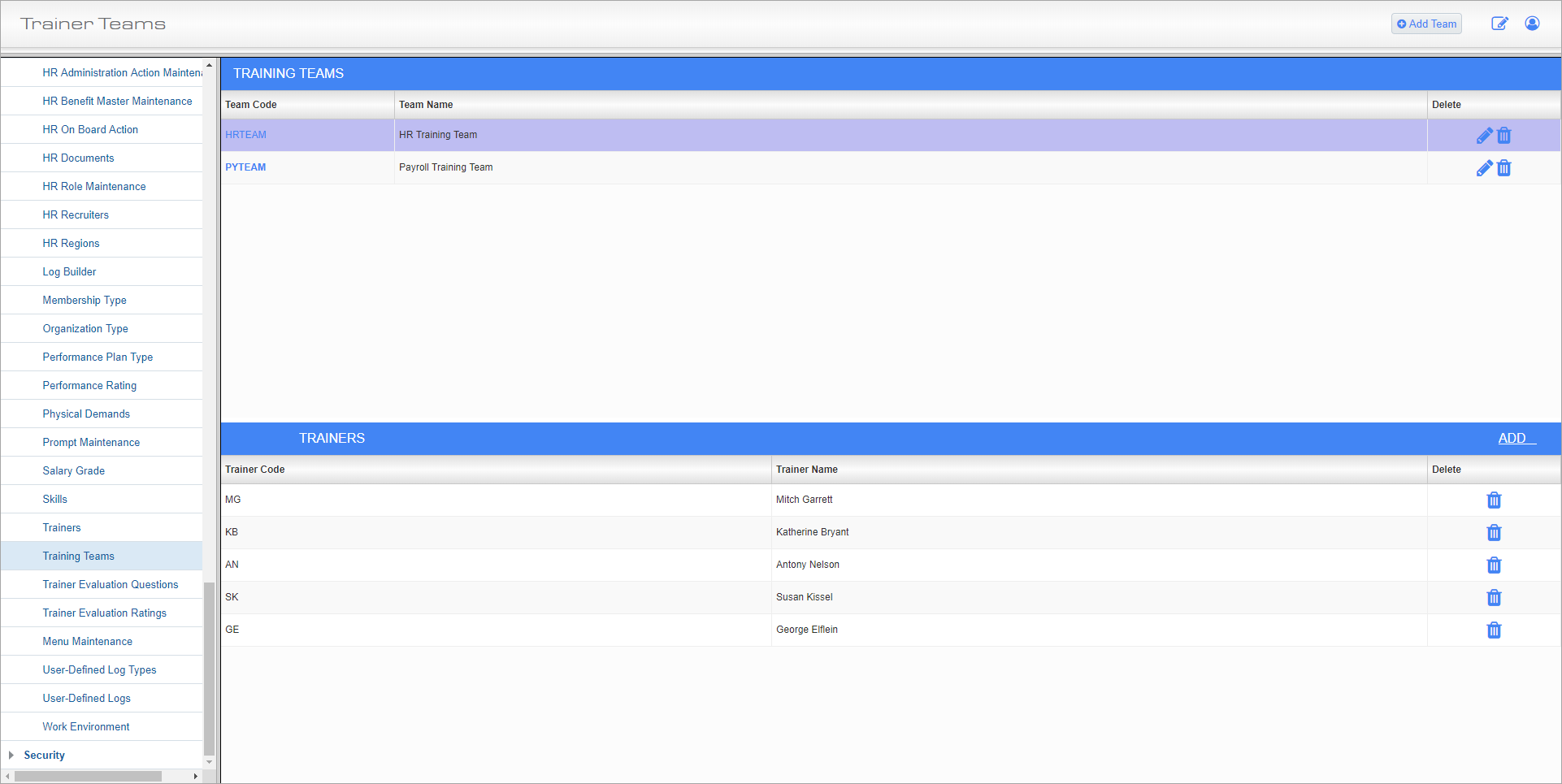 Human Capital Management - Training Teams