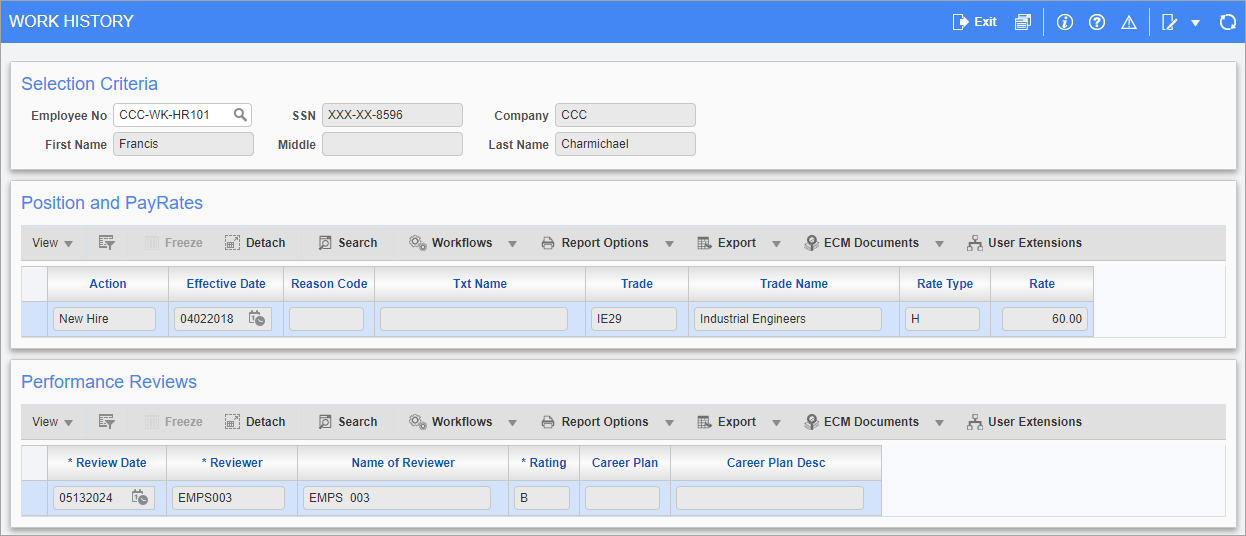 Human Resources - Work History