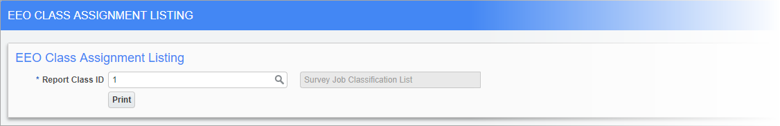 Human Resources - EEO Classification Assignment Listing
