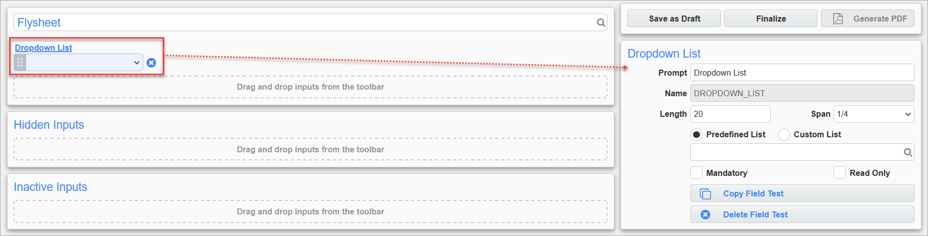 Imaging - Predefined Lists and Custom Lists in the Dynamic Flysheet Builder Imaging - Predefined Lists and Custom Lists in the Dynamic Flysheet Builder