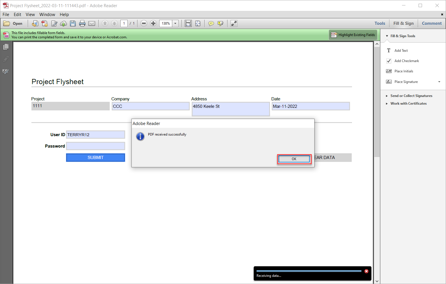 Imaging - Using Project Documents in the Flysheet Builder