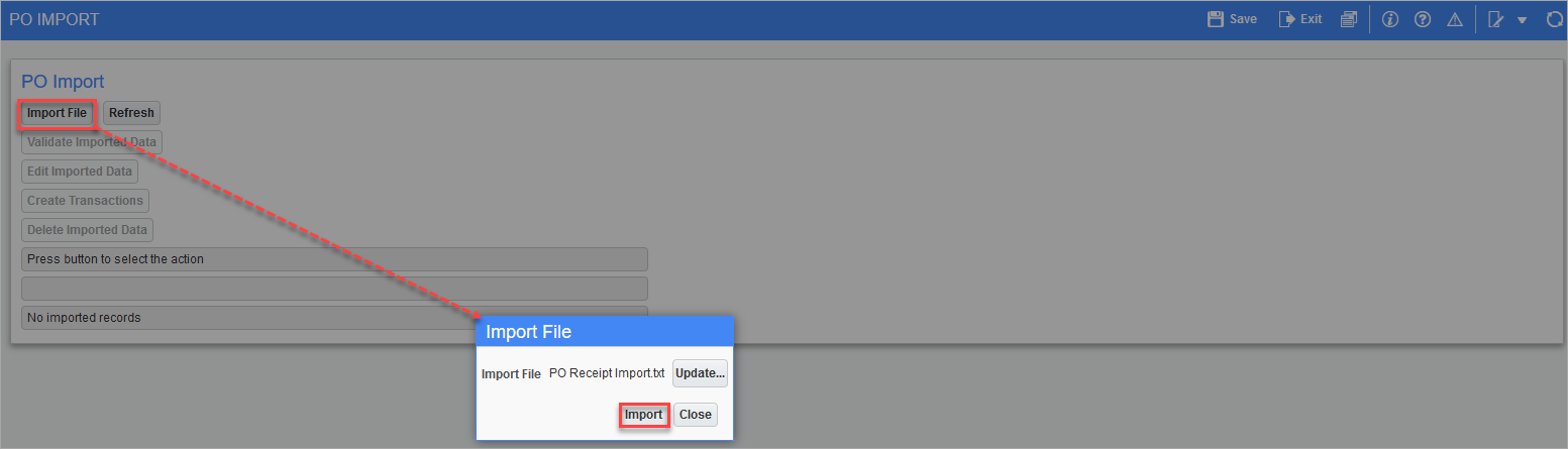 Purchase Order Receipt Import
