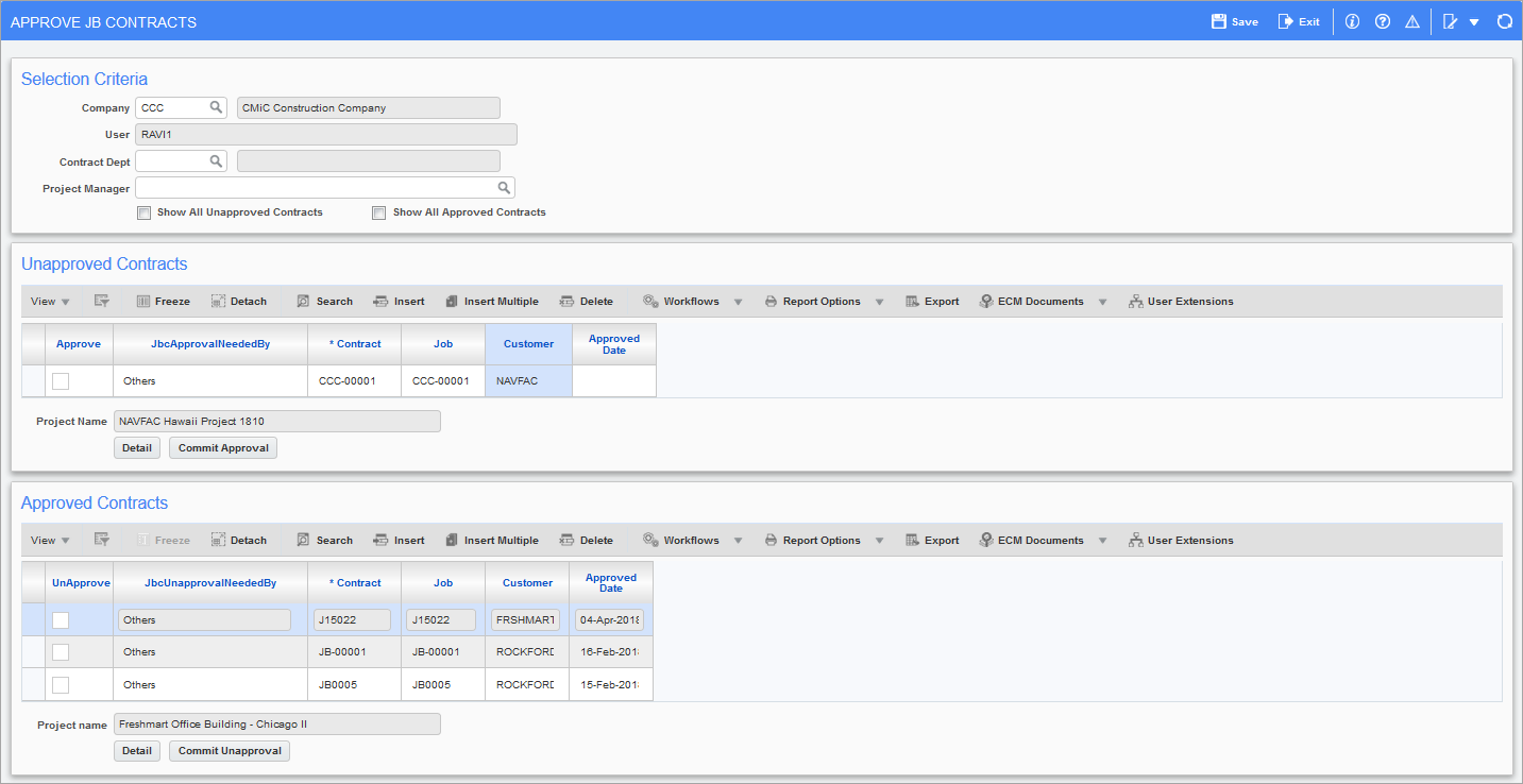Job Billing - Approving the Contract