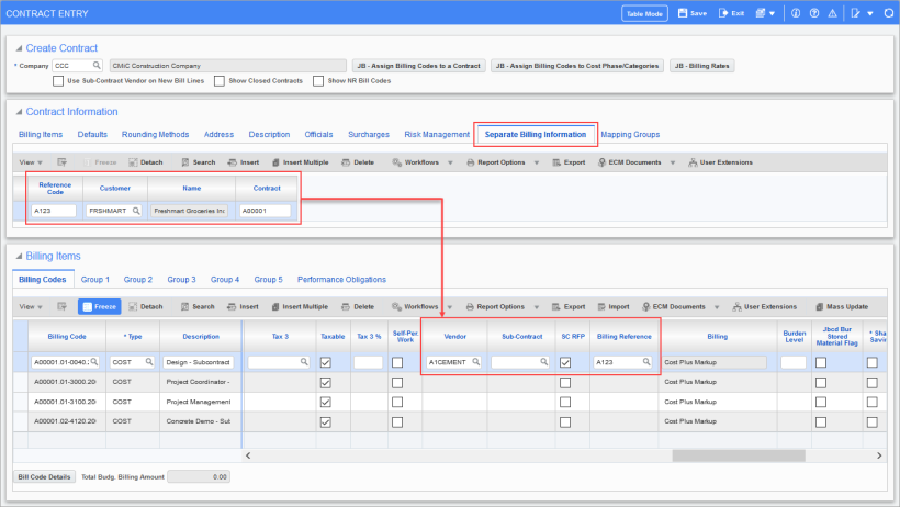 Job Billing - Preparing the Billing
