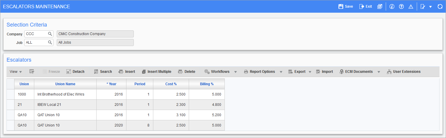 Job Costing - Contract Forecasting
